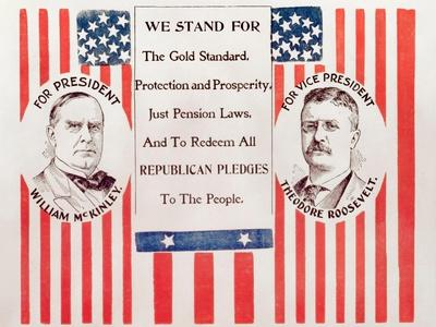 'Campaign poster for William McKinley and his Vice-Presidential ...
