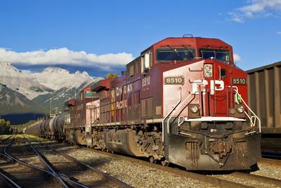 'Canadian Pacific Freight Train Locomotive at Banff Station ...