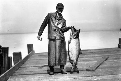 'Cannery Worker with Salmon, Circa 1909' Giclee Print - Asahel Curtis ...
