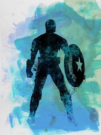 'Captain America Watercolor' Poster - Jack Hunter | AllPosters.com