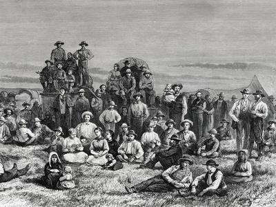 'Caravan of Mormon Pioneers Traveling to Great Salt Lake Region' Giclee ...