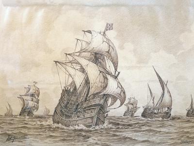 'Caravel Redonda (Bulging Square Sail Which Appears to Be Round ...