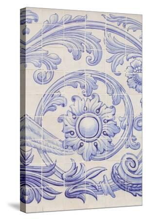 'Embellish Tile - Floral' Stretched Canvas Print - Carina Okula ...