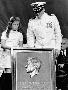 Caroline Kennedy and Capt Earl Yates, Commander of Aircraft Carrier ...