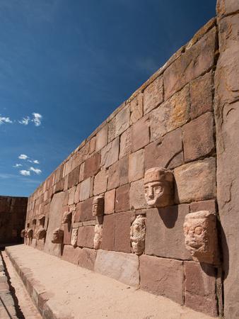 'Carved Stone Tenon-Heads in a Wall of a Semi-Subterranean Temple in ...