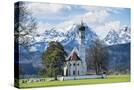 Catholic Church of St. Coloman with the Alps behind, Schwangau, Bavaria ...