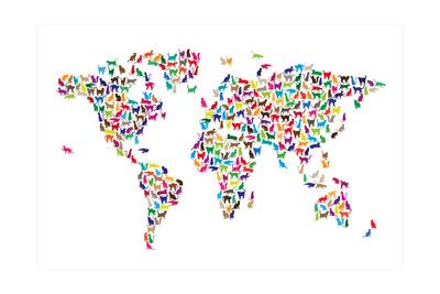 'Cats Map of the World Map' Art - Michael Tompsett | AllPosters.com