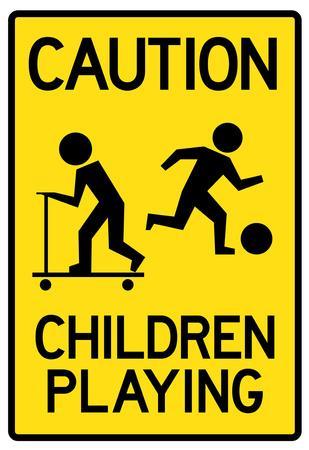 'Caution Children Playing Sign Poster' Print | AllPosters.com