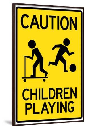 'Caution Children Playing Sign Poster' Poster | AllPosters.com