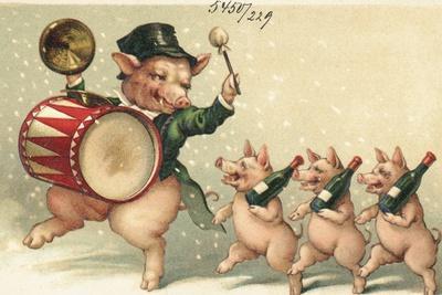 'Celebrating Pigs' Giclee Print | AllPosters.com