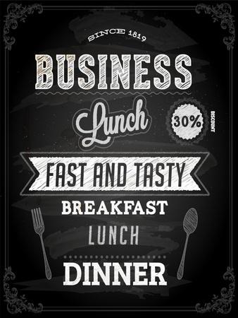 'Chalkboard Business Lunch Poster, Typographic Design' Posters ...