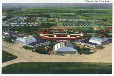 'Chanute Air Force Base, Illinois, Aerial Panoramic View of the Base ...