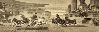 'Chariot Race at Roman Games, after a Painting by Alejandro Wagner ...