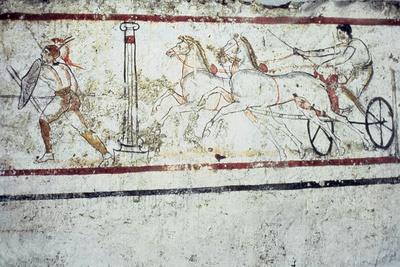 'Charioteer and Gladiator, from the Tomb of Gaudio c.480 BC' Giclee ...