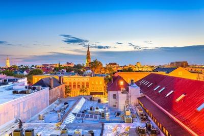 Charleston, South Carolina, USA skyline in the French Quarter Photo ...