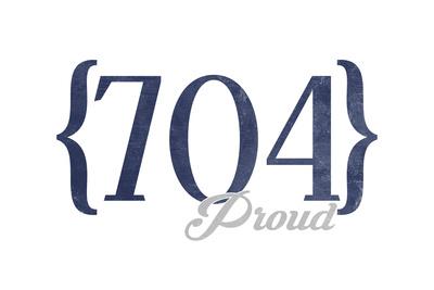 'Charlotte, North Carolina - 704 Area Code (Blue)' Prints - Lantern ...