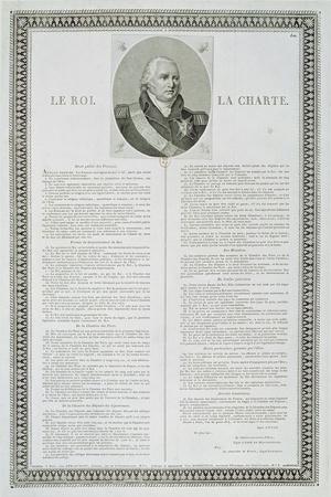 'Charter of Louis Xviii (1755-1824) 1814 (Engraving)' Giclee Print ...