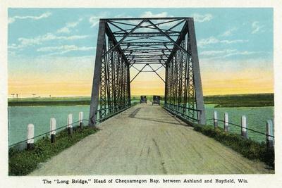 'Chequamegon Bay, Wisconsin - Long Bridge Between Ashland and Bayfield ...