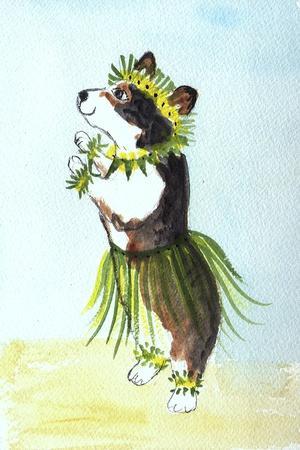 Hula Hawaii Dog 3 Giclee Print - Cheryl Bartley | AllPosters.com