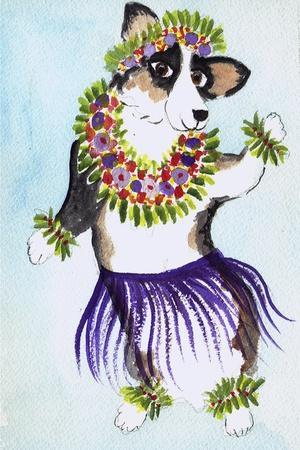 'Hula Hawaii Dog 4' Giclee Print - Cheryl Bartley | AllPosters.com