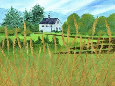 White Barn Amber Fields Giclee Print - Cheryl Bartley | AllPosters.com