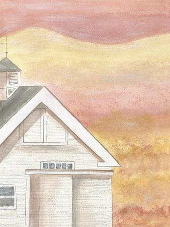 White Farmhouse Barn Autumn Giclee Print - Cheryl Bartley | AllPosters.com
