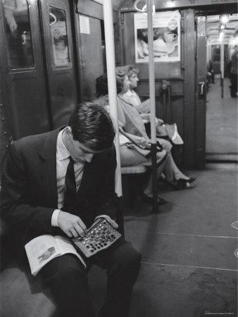 'Chess Champion Bobby Fischer Working on His Moves During a Subway Ride ...