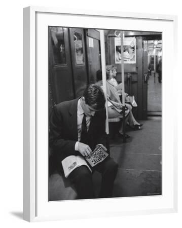 'Chess Champion Bobby Fischer Working on His Moves During a Subway Ride ...