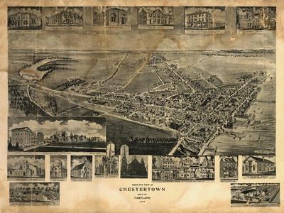 'Chestertown, Maryland - Panoramic Map' Posters - Lantern Press ...