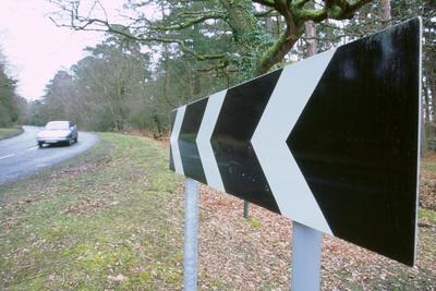 'Chevron Road sign' Photographic Print | AllPosters.com