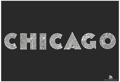 'Chicago Neighborhoods Text Poster' Print | AllPosters.com