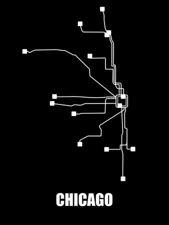 'Chicago Subway Map III' Posters - , NaxArt | AllPosters.com