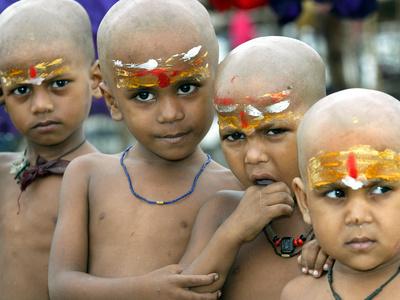 'Children Look on after a Mundan or Head Tonsured Ceremony ...