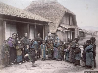 'Children Playing Hopscotch in a Japanese Village, C.1900' Giclee Print ...