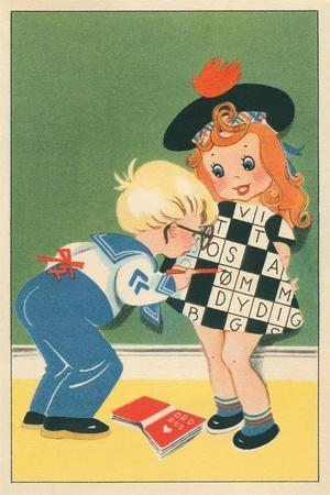 'Children with Scrabble Dress' Posters | AllPosters.com