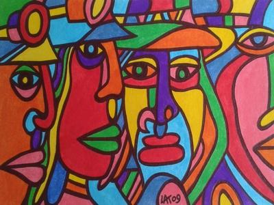'Chilean Faces' Giclee Print - Abstract Graffiti | AllPosters.com