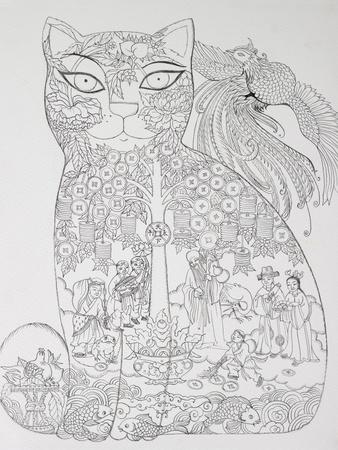 'Chinese Mythology Money Tree Phoenix Good of Wealth' Giclee Print ...