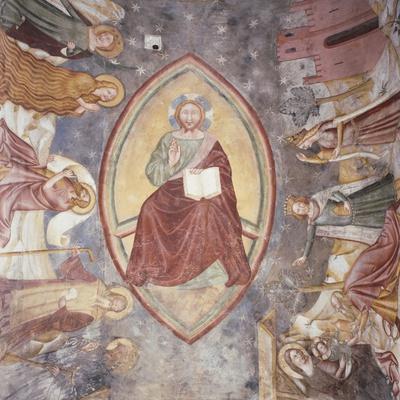 'Christ Pantocrator Inside Mandorla Flanked by Procession of Saints and ...