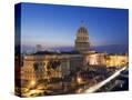 Capitolio Nacional Illuminated at Night, Central Havana, Cuba, West ...