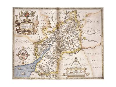 'Map Of Lancashire' Giclee Print - Christopher Saxton | AllPosters.com