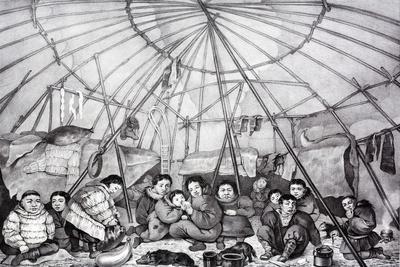 'Chukchi, or Chukchee in a Well Appointed Skin Covered Tent' Giclee ...