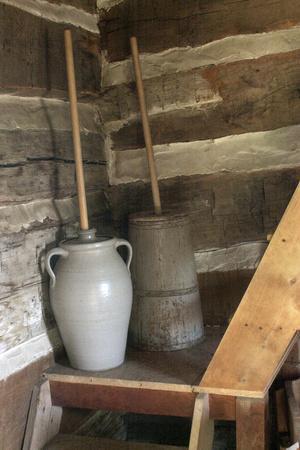'Churns in Norwegian Immigrants’ Milk Shed at Kvaale Farm, as 1865, at ...