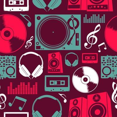 Dj Icon Set Seamless Pattern. Vector File Layered for Easy Manipulation ...