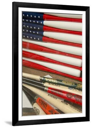 'Baseball Bats Made into a Us Flag, Cooperstown, New York, USA' Framed ...