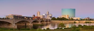 City of Indianapolis. Panoramic image of Indianapolis skyline at sunset ...