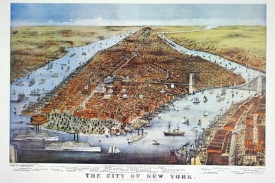 'City of New York, 1876' Giclee Print - Currier & Ives | AllPosters.com