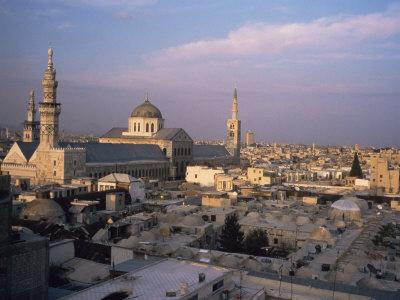 'City Skyline Including Omayyad Mosque and Souk, Damascus, Syria ...