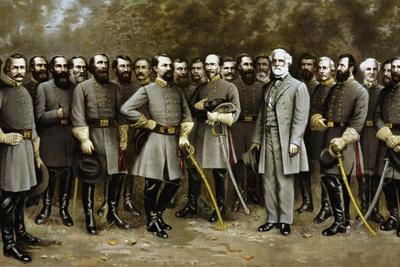 'Civil War Print of General Robert E. Lee and Prominent Confederate ...