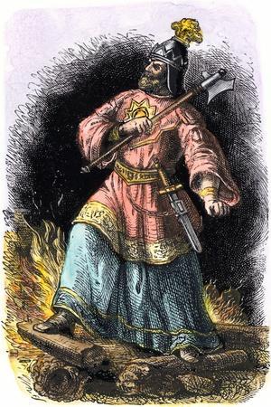 'Civilization of Antiquity: Attila of the Huns Standing in the Middle ...