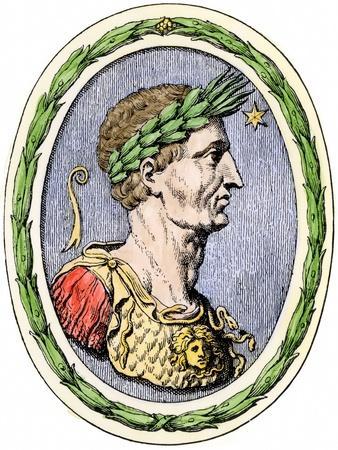 'Civilization of Antiquity: Portrait of Jules Cesar Crowns with Laurels ...